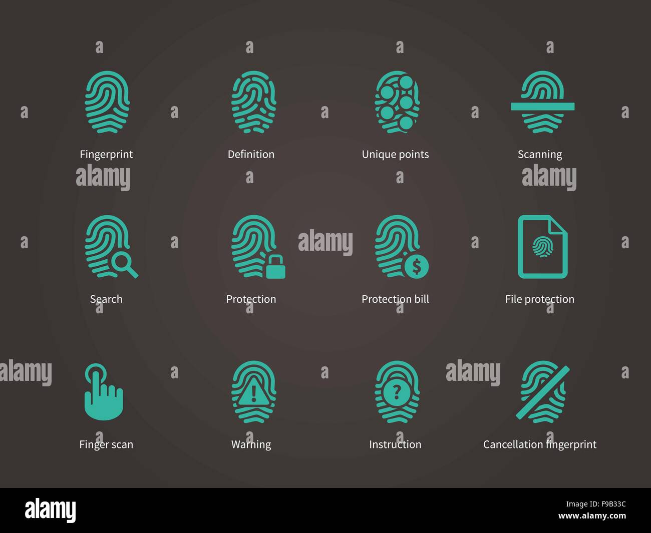 Fingerprint and thumbprint icons Stock Vector Image & Art - Alamy