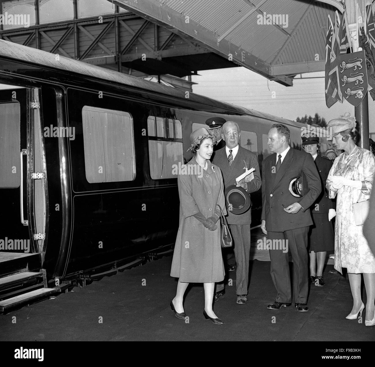 Queen Elizabeth arrives by Royal Train at Coventry to visit the Royal ...