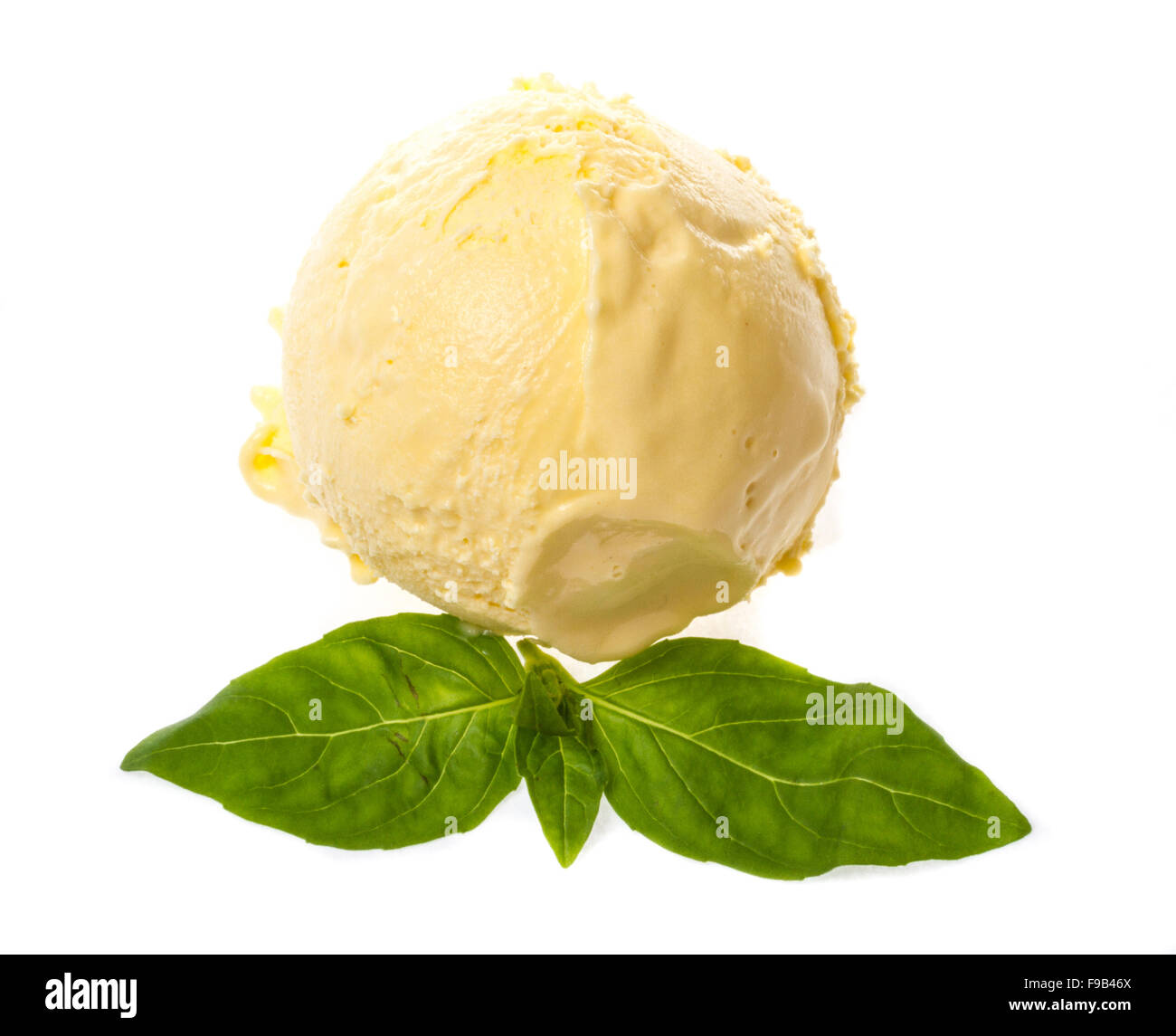 Scoop of lemon ice cream Stock Photo - Alamy