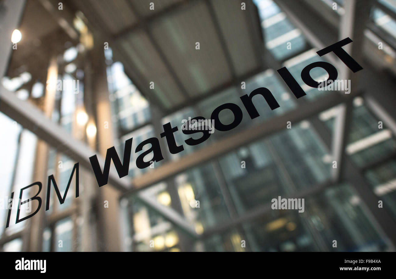 Munich, Germany. 15th Dec, 2015. The lettering 'IBM Watson IoT' seen on ...