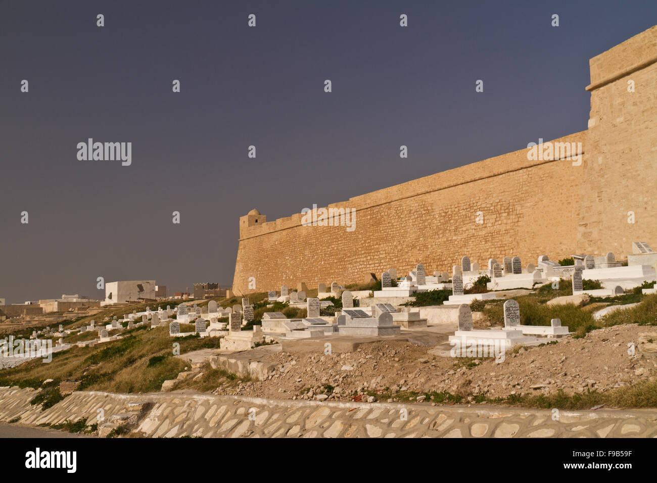 Ribat - arabic fortification and cemetery in Mahdia - seaside town in ...