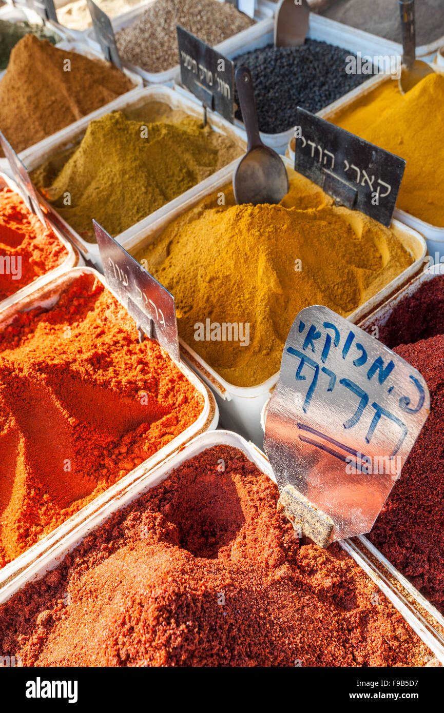 Israel, Tel Aviv, shuk ha'carmel - spices Stock Photo - Alamy