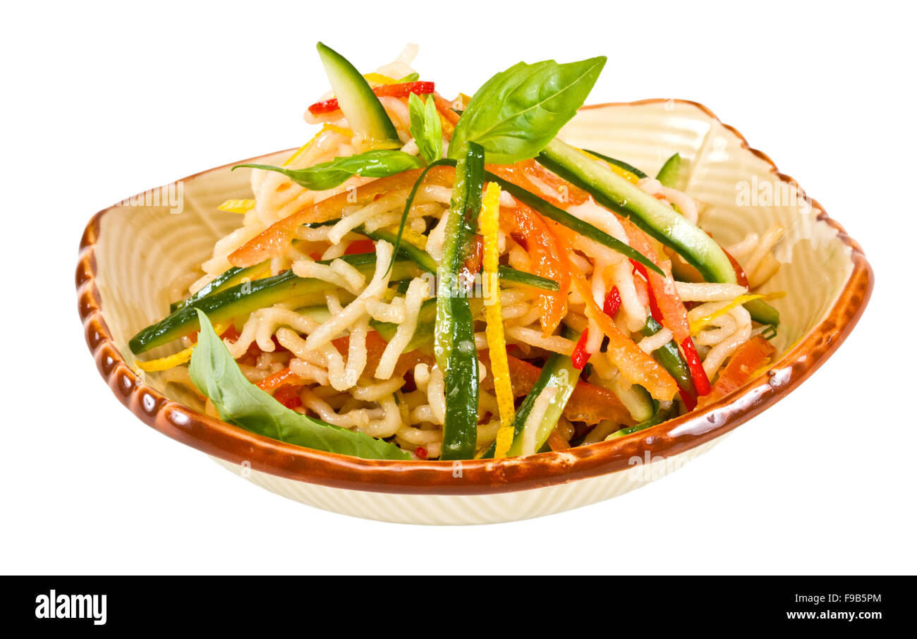 Japan salad with noodles and vegetables Stock Photo - Alamy