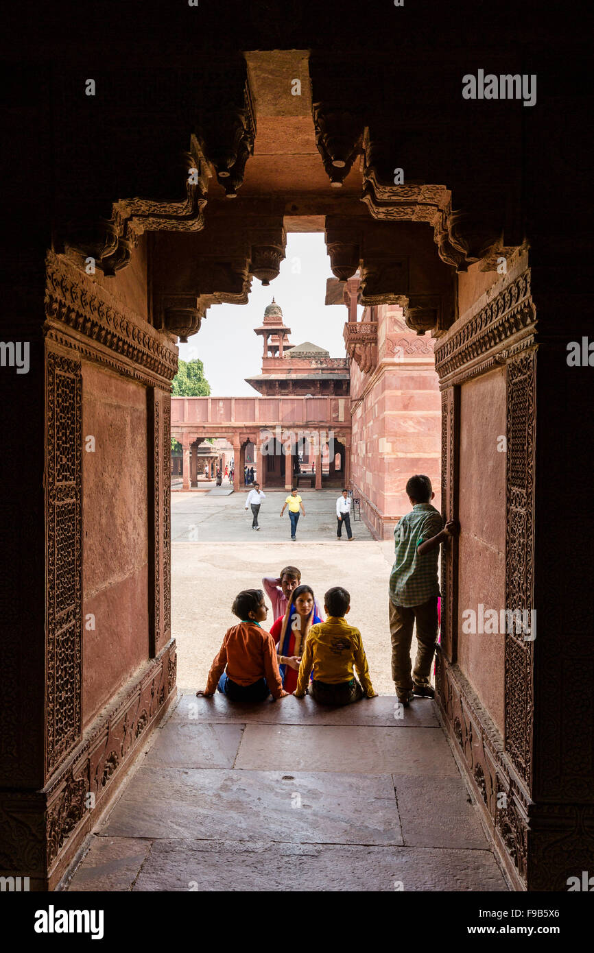 The beautifully preserved red sandstone city of Fatepuhr Sikri in Agra ...
