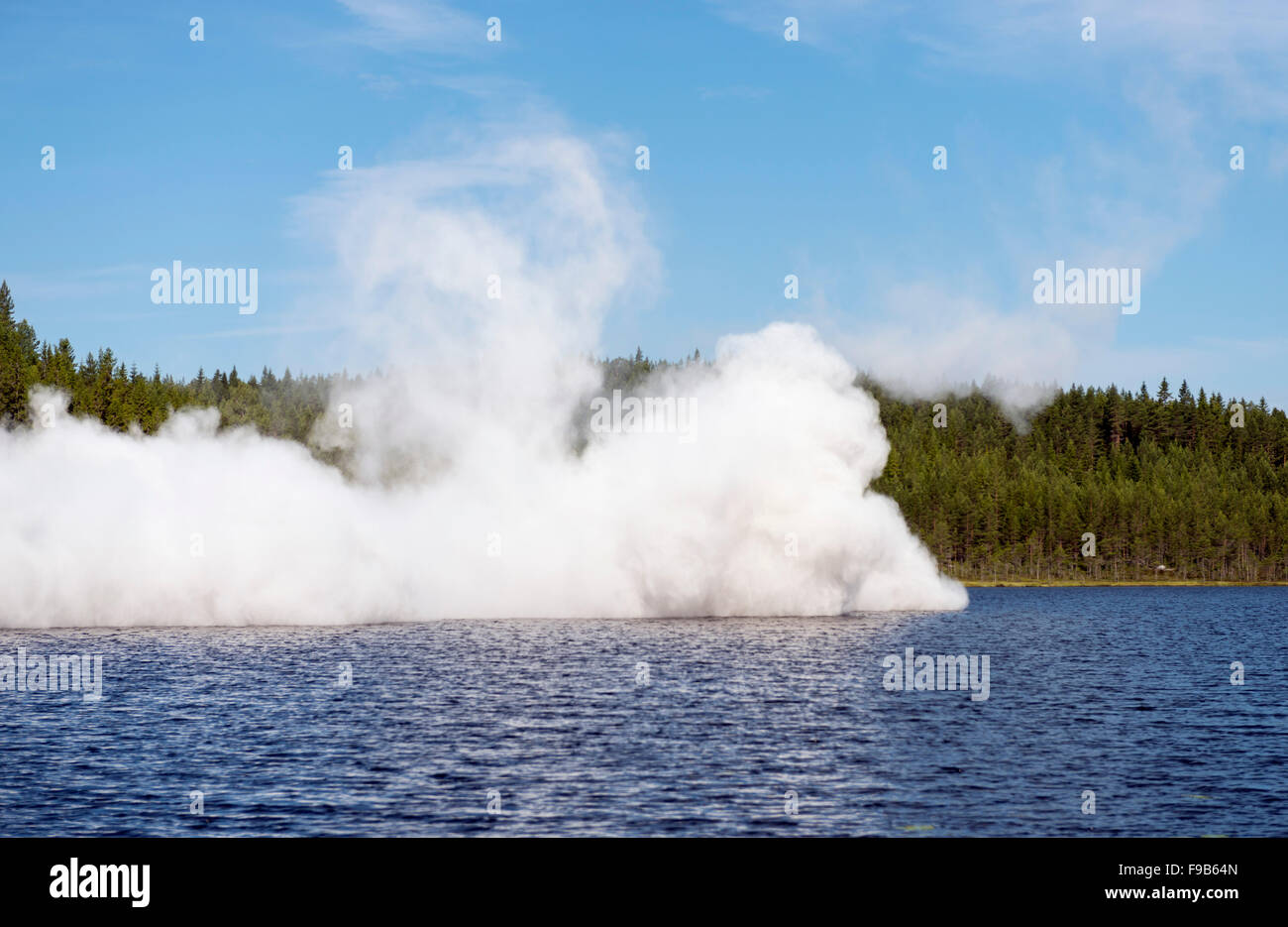 Liming a lake Stock Photo - Alamy
