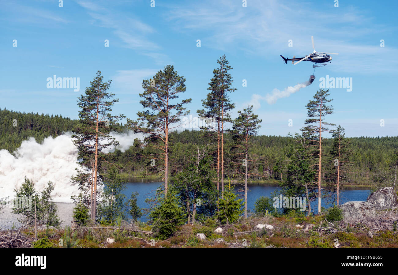 Liming a lake Stock Photo - Alamy