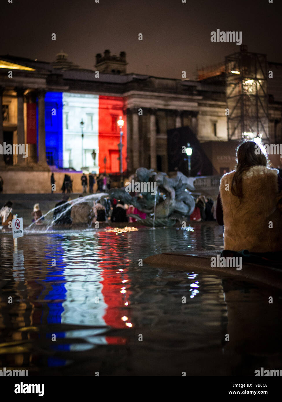 The National Portrait Gallery in London's Trafalgar Square lit up in ...