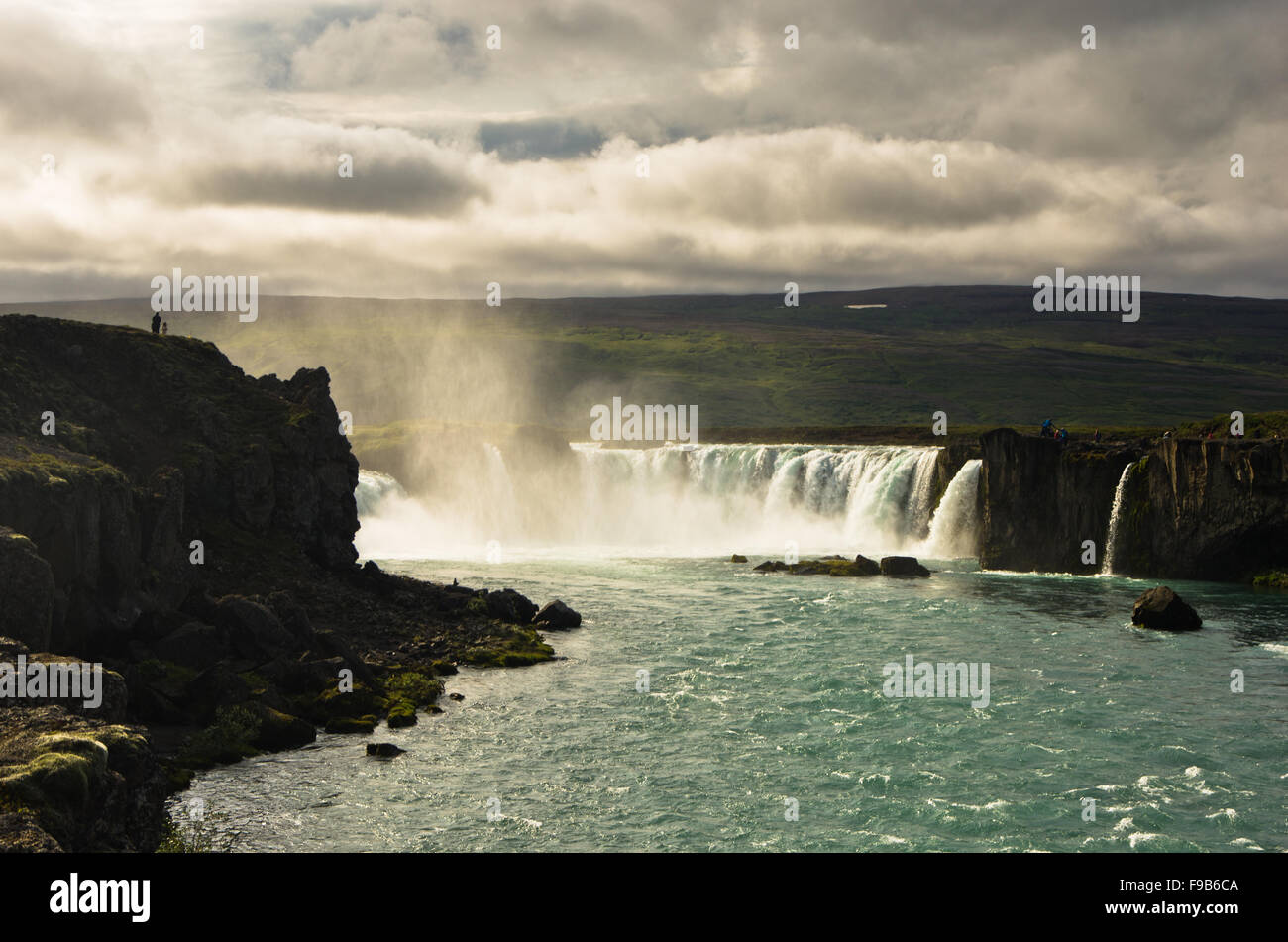 Godafoss waterfall or waterfall of the gods, north Iceland Stock Photo ...