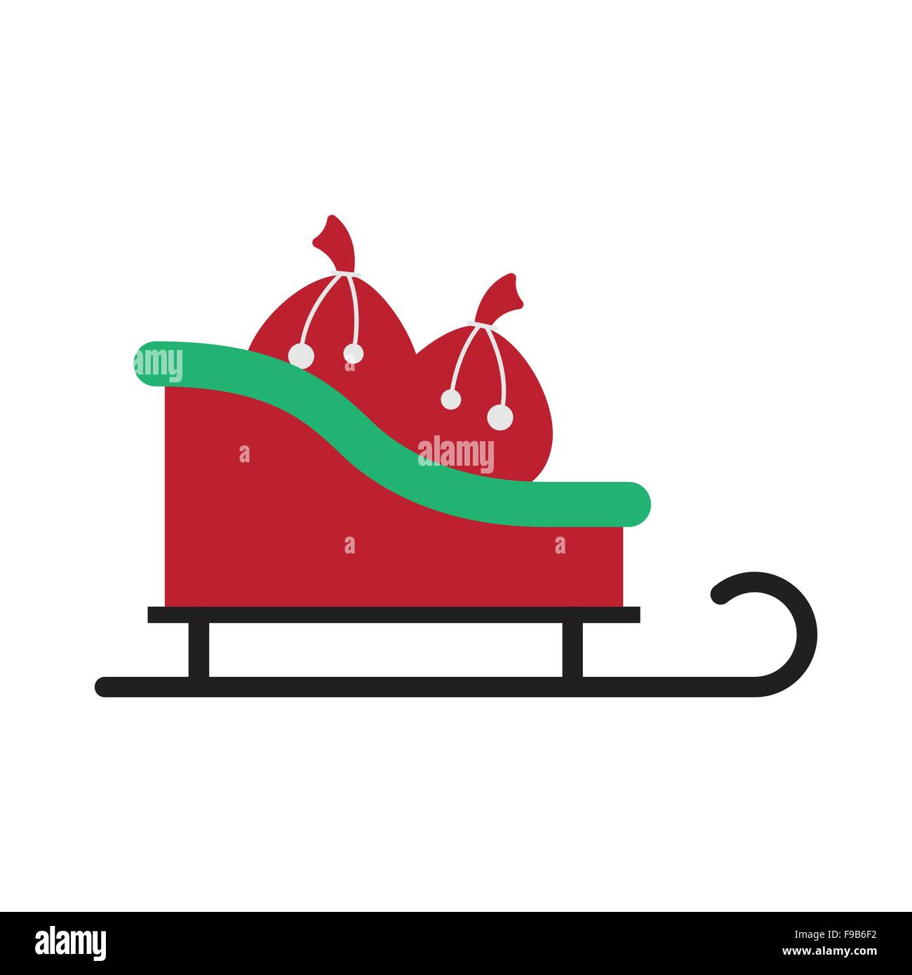 Decoration sleigh icon flat Cut Out Stock Images & Pictures - Alamy
