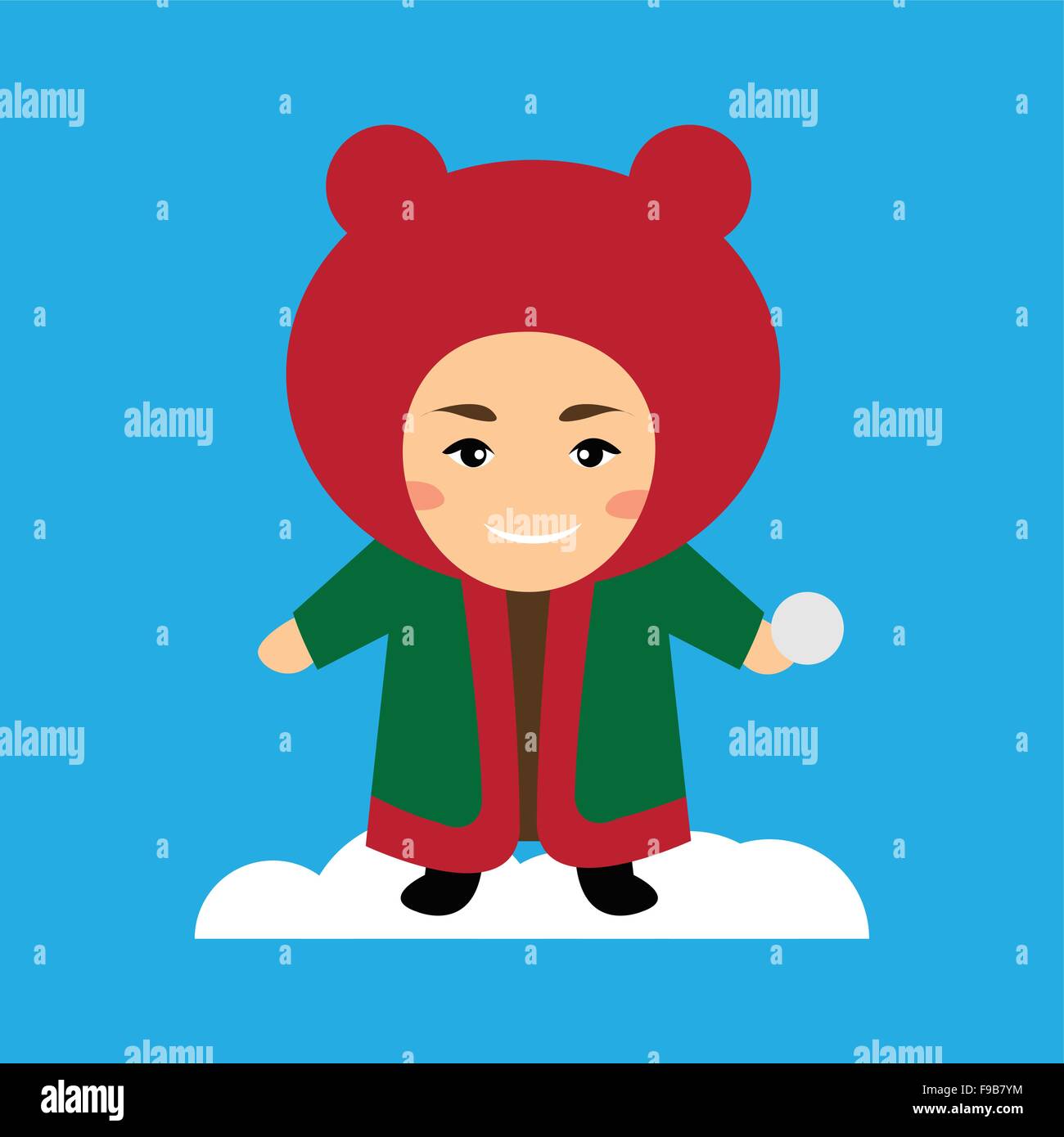Child children play snow snowy Stock Vector Images - Alamy