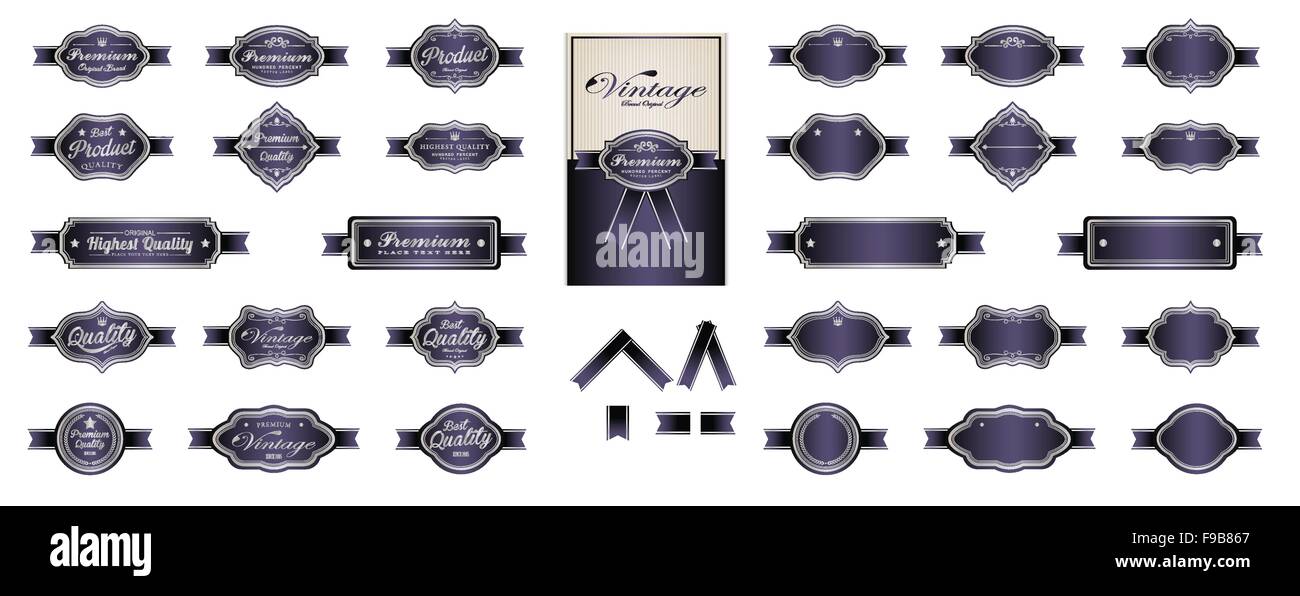 Luxury dark purple super premium labels Stock Vector Image & Art - Alamy
