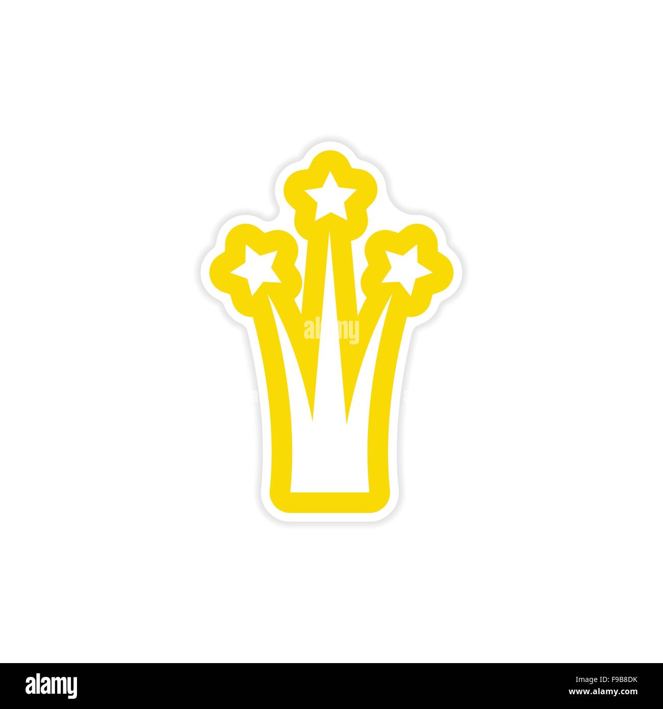 paper sticker on white background salute stars Stock Vector Image & Art ...