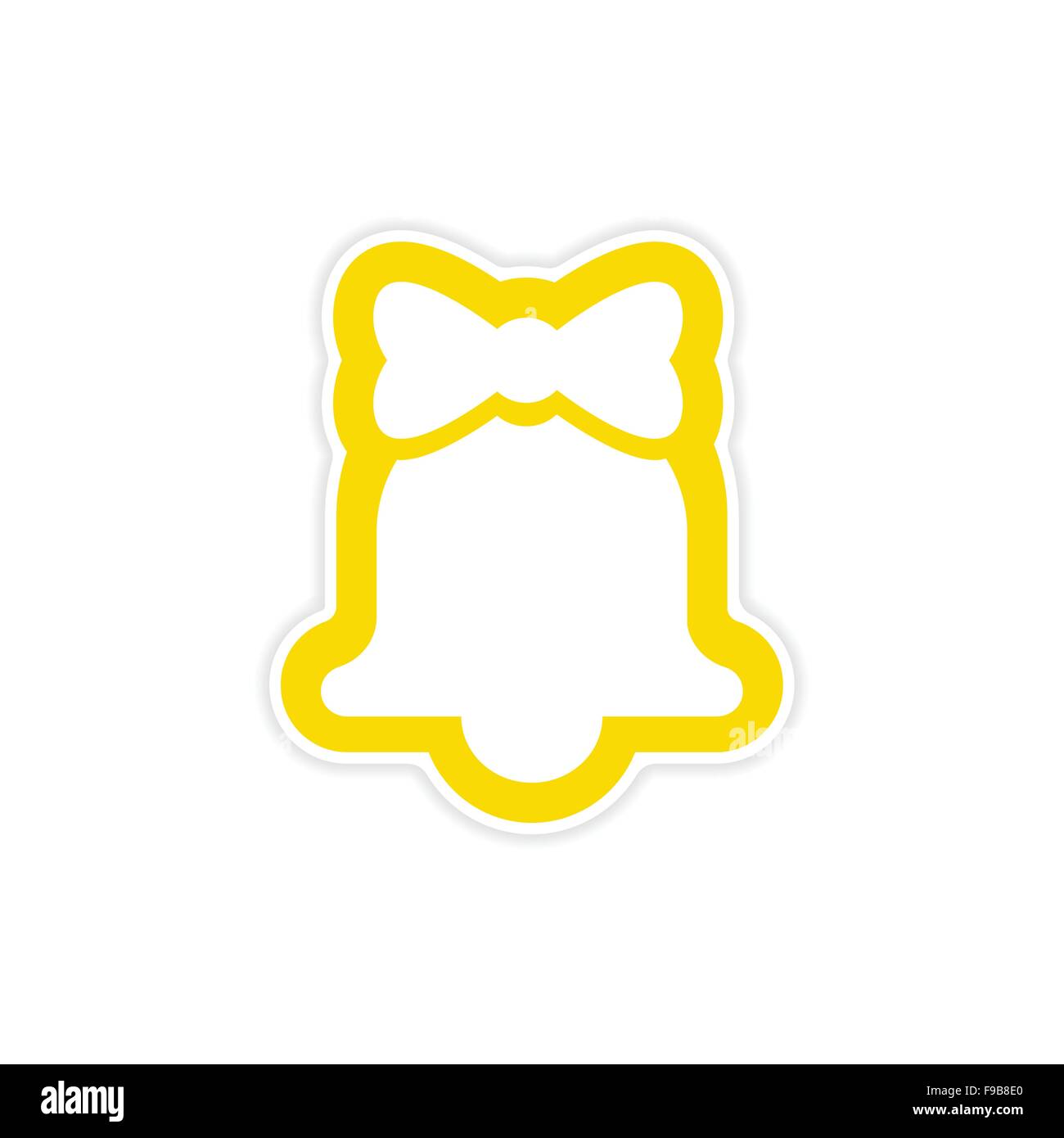 paper sticker on white background Christmas bell Stock Vector Image ...