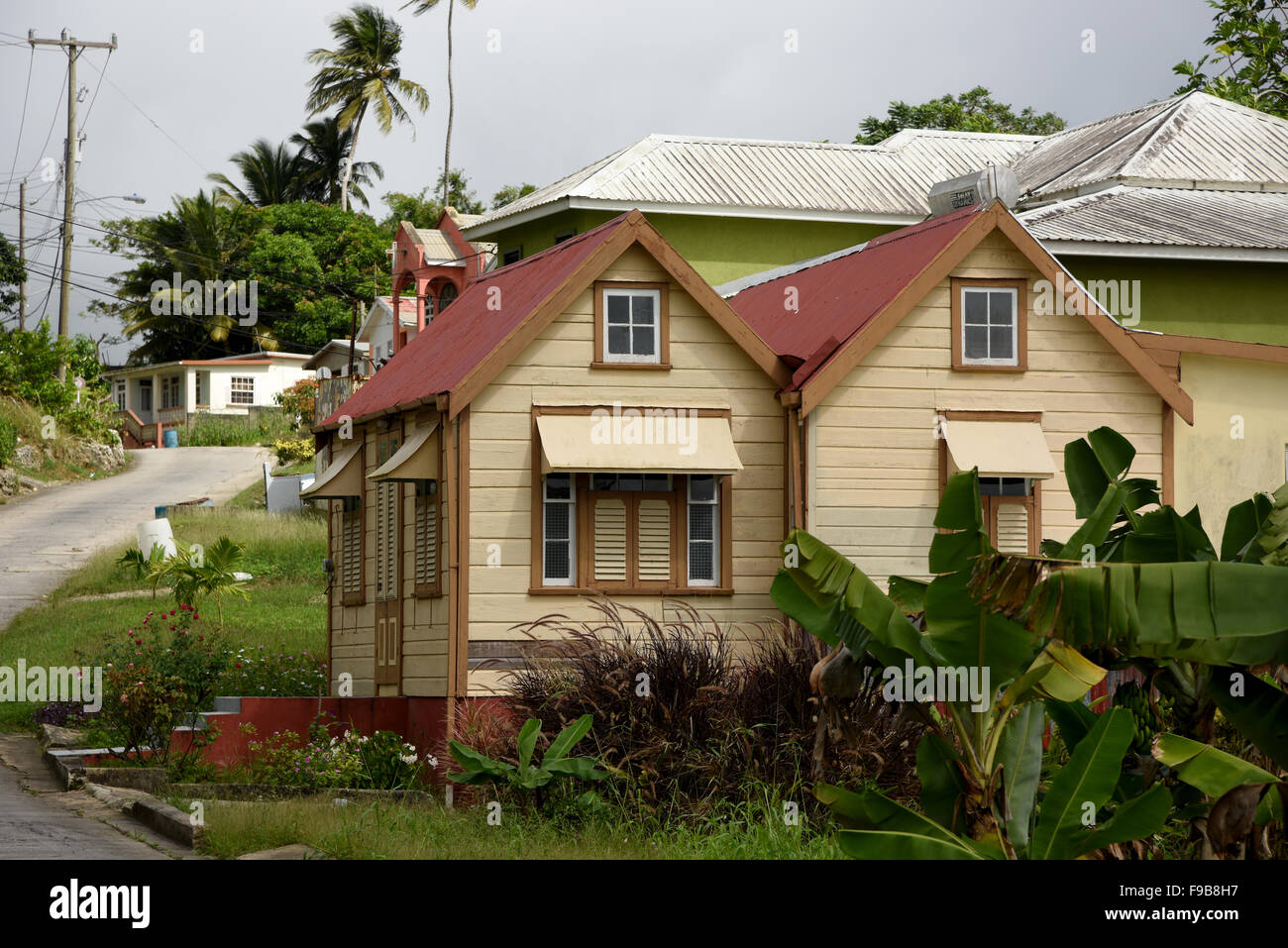 Chattel houses in the Scotland district of Barbados in the Caribbean ...