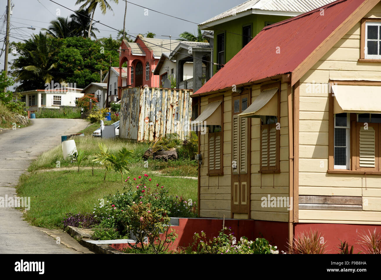 Chattel houses in the Scotland district of Barbados in the Caribbean ...