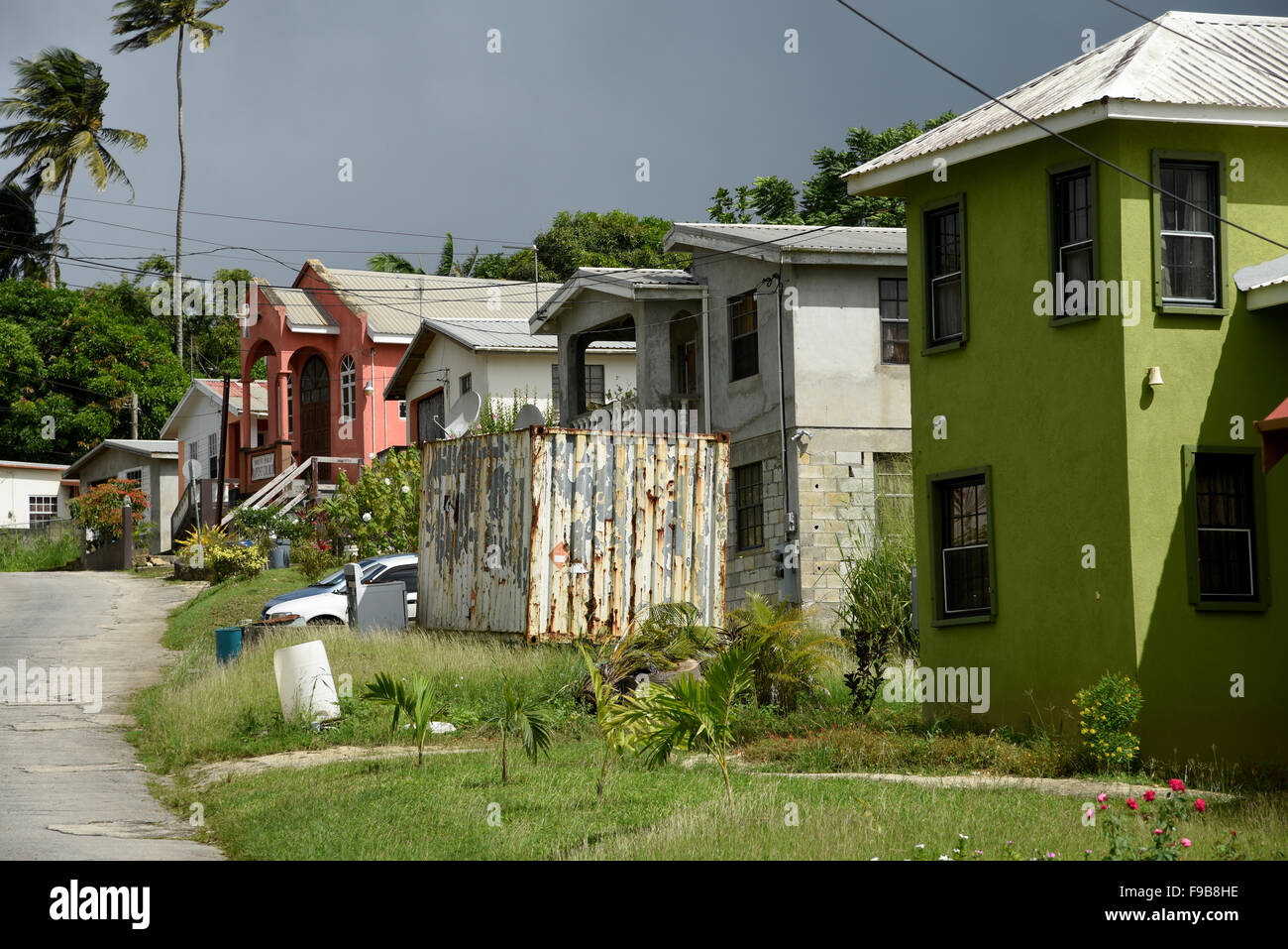 Chattel houses in the Scotland district of Barbados in the Caribbean ...