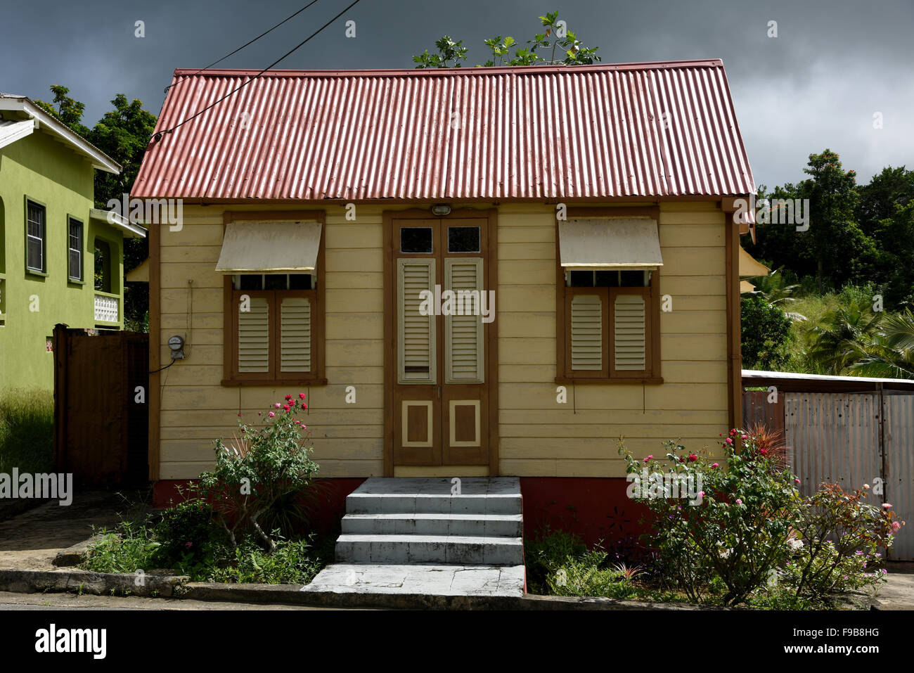 Chattel houses in the Scotland district of Barbados in the Caribbean ...