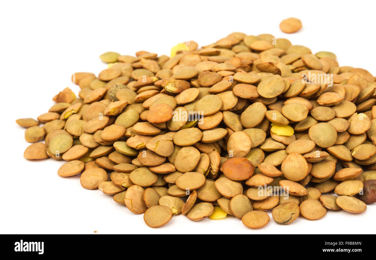 Lentils Isolated on White Background Stock Photo - Alamy