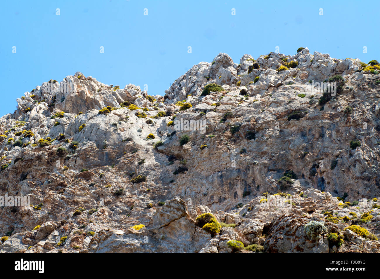 High mountain and Rocks in Greece Rhodes Stock Photo - Alamy