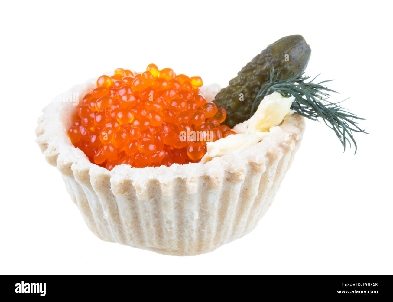 Canapes with red caviar Stock Photo - Alamy