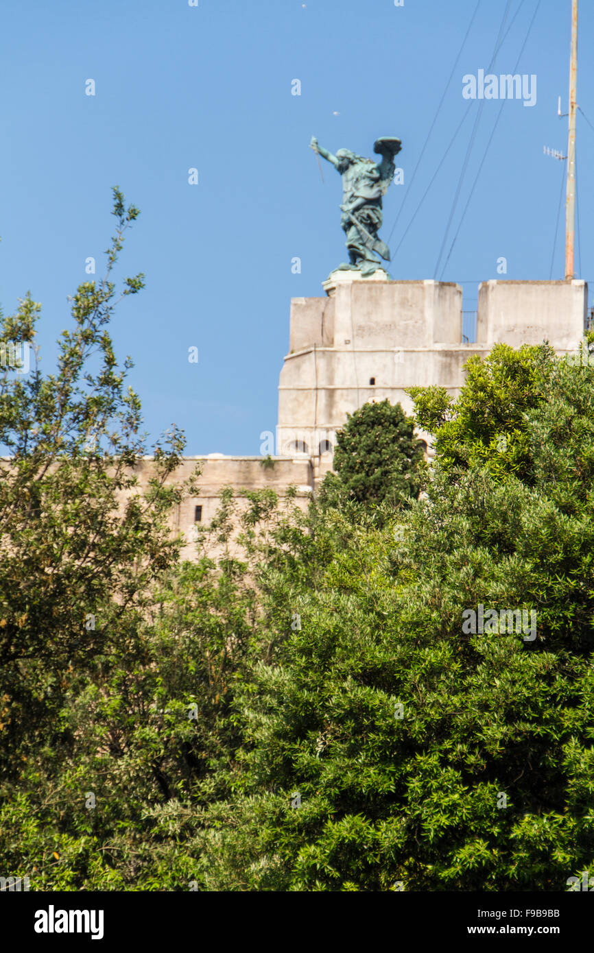 The Mausoleum of Hadrian, known as the Castel Sant'Angelo in Rome ...