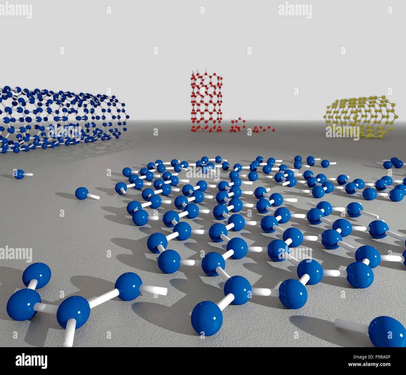 Partially constructed nanotechnology models: a sheet of graphene and ...