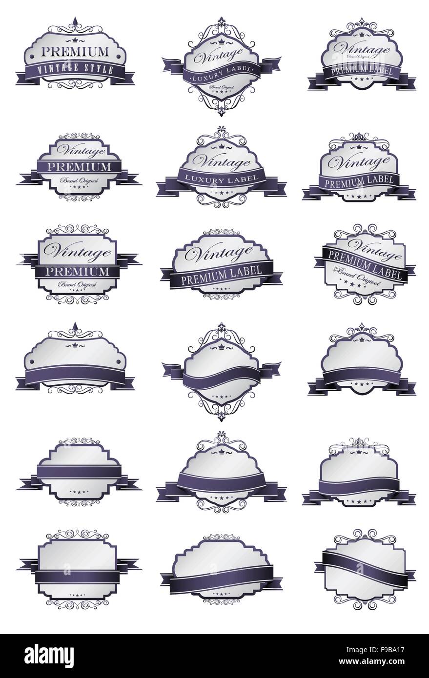 Luxury purple labels and blank labels template Stock Vector Image & Art ...