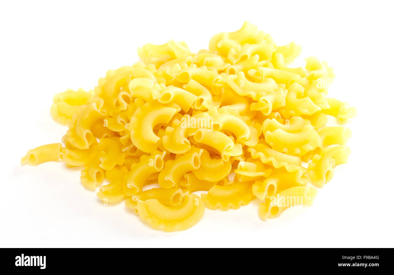 dried italian pasta (macaroni) isolated on white background Stock Photo ...