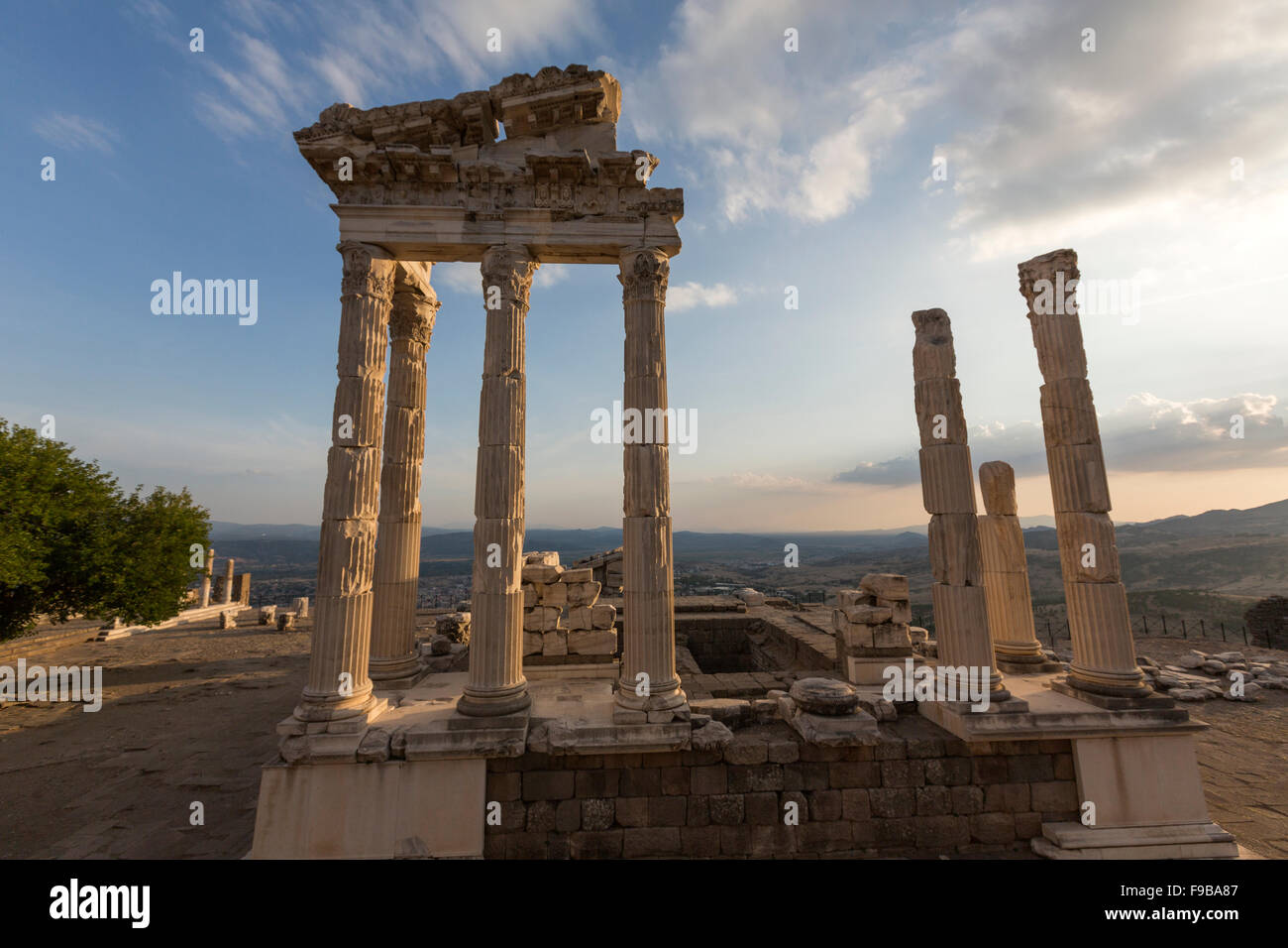 Temple of Trajan at Pergamon, an ancient Greek city Stock Photo - Alamy