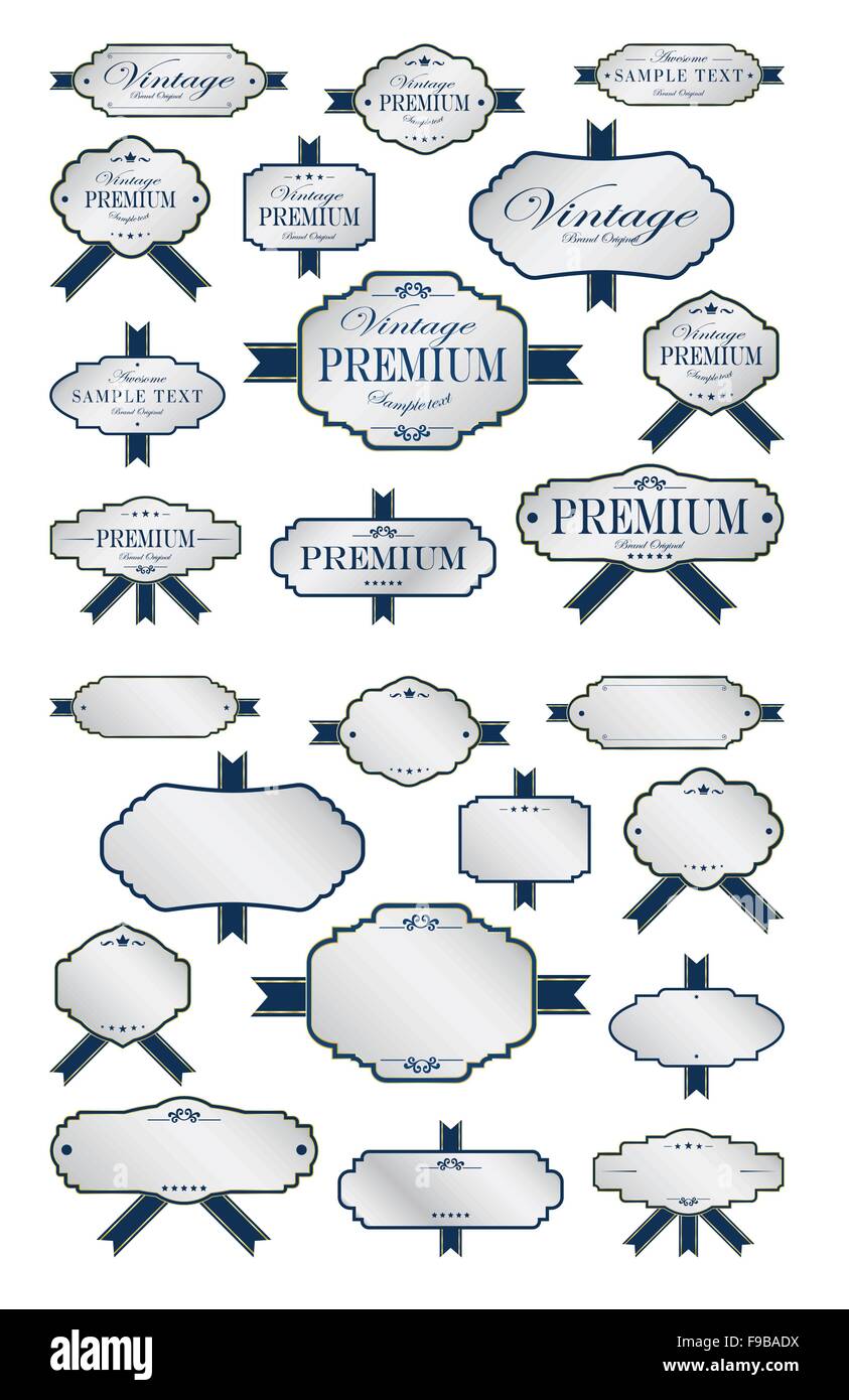 Luxury blue labels and blank labels template Stock Vector Image & Art ...