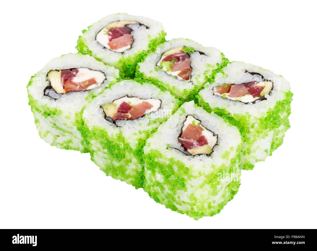 Tobiko Spicy Maki Sushi - Hot Roll with various type of Tobiko (flying ...