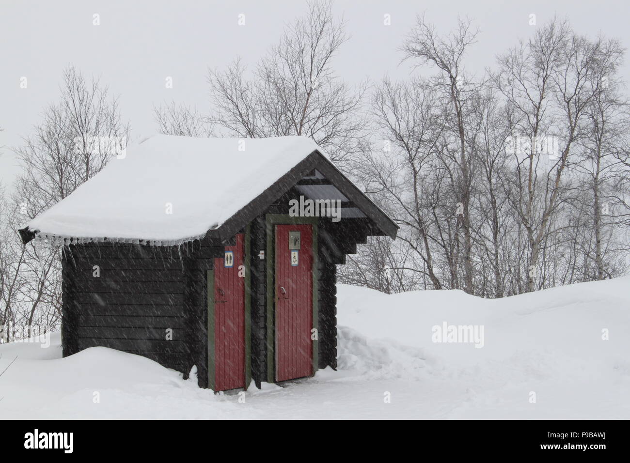 Snowy Public Toilet on the Norway-Russia Border Stock Photo - Alamy
