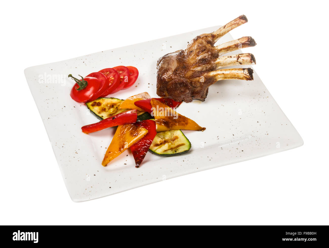 Gourmet Main Entree Course Grilled Lamb steak Stock Photo - Alamy