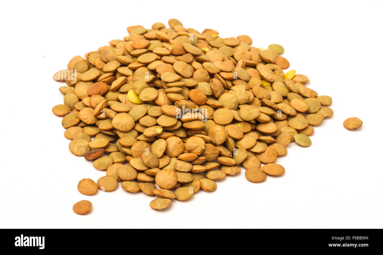 Lentils Isolated on White Background Stock Photo - Alamy