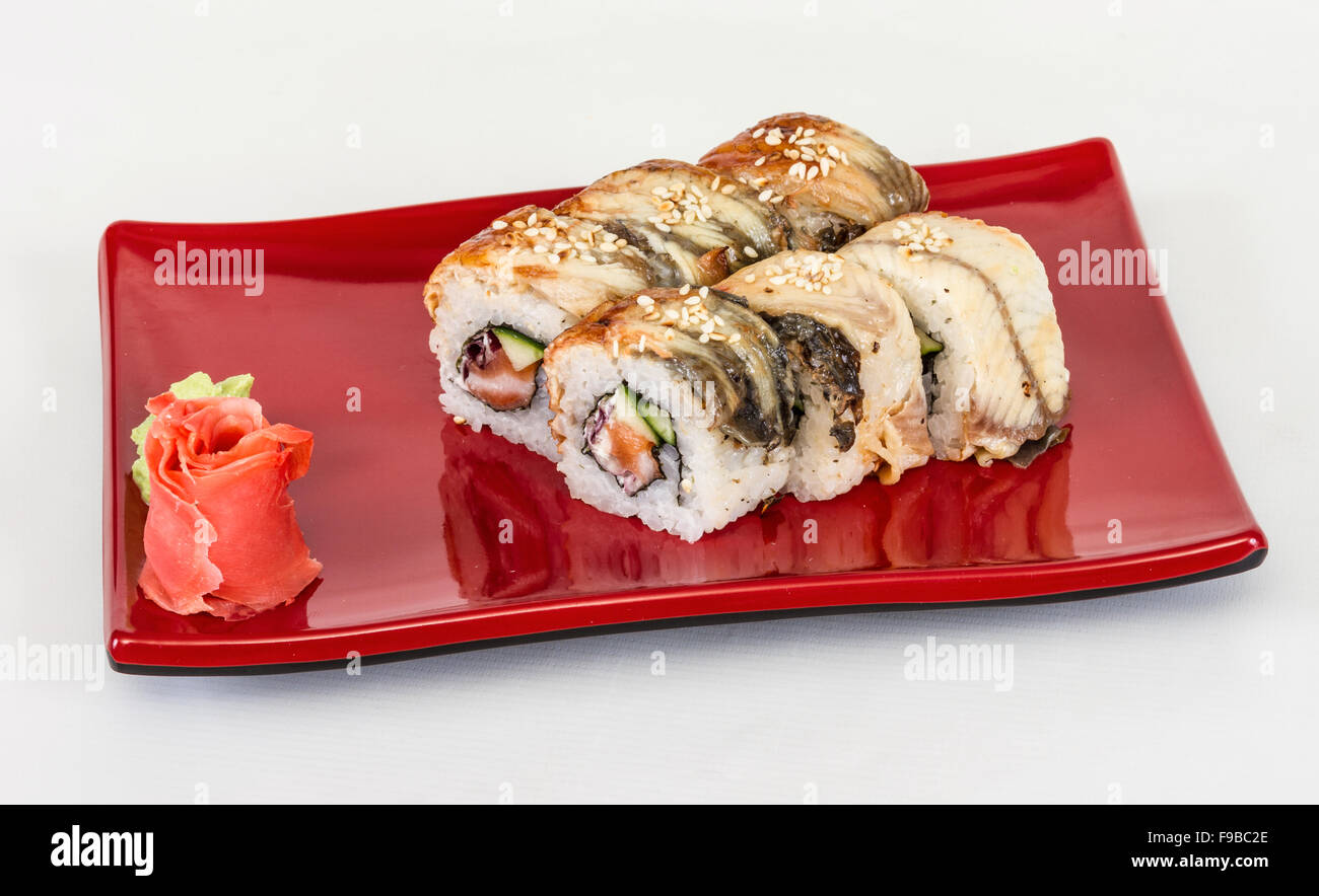 Japanese traditional Cuisine - Maki Roll with Cucumber , Cream Cheese ...