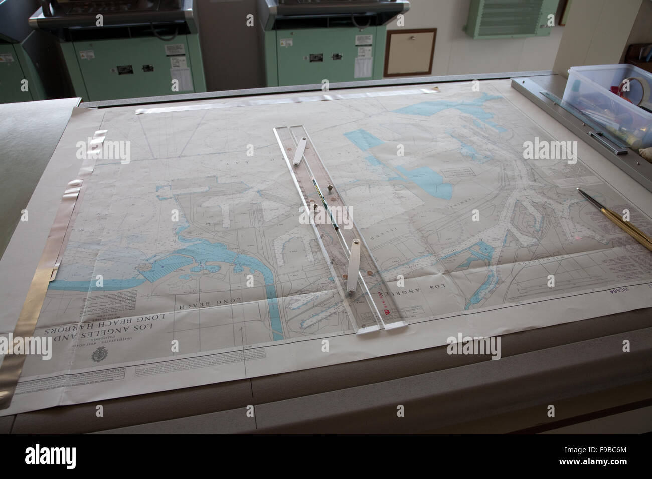 ships charts on the bridge Stock Photo - Alamy