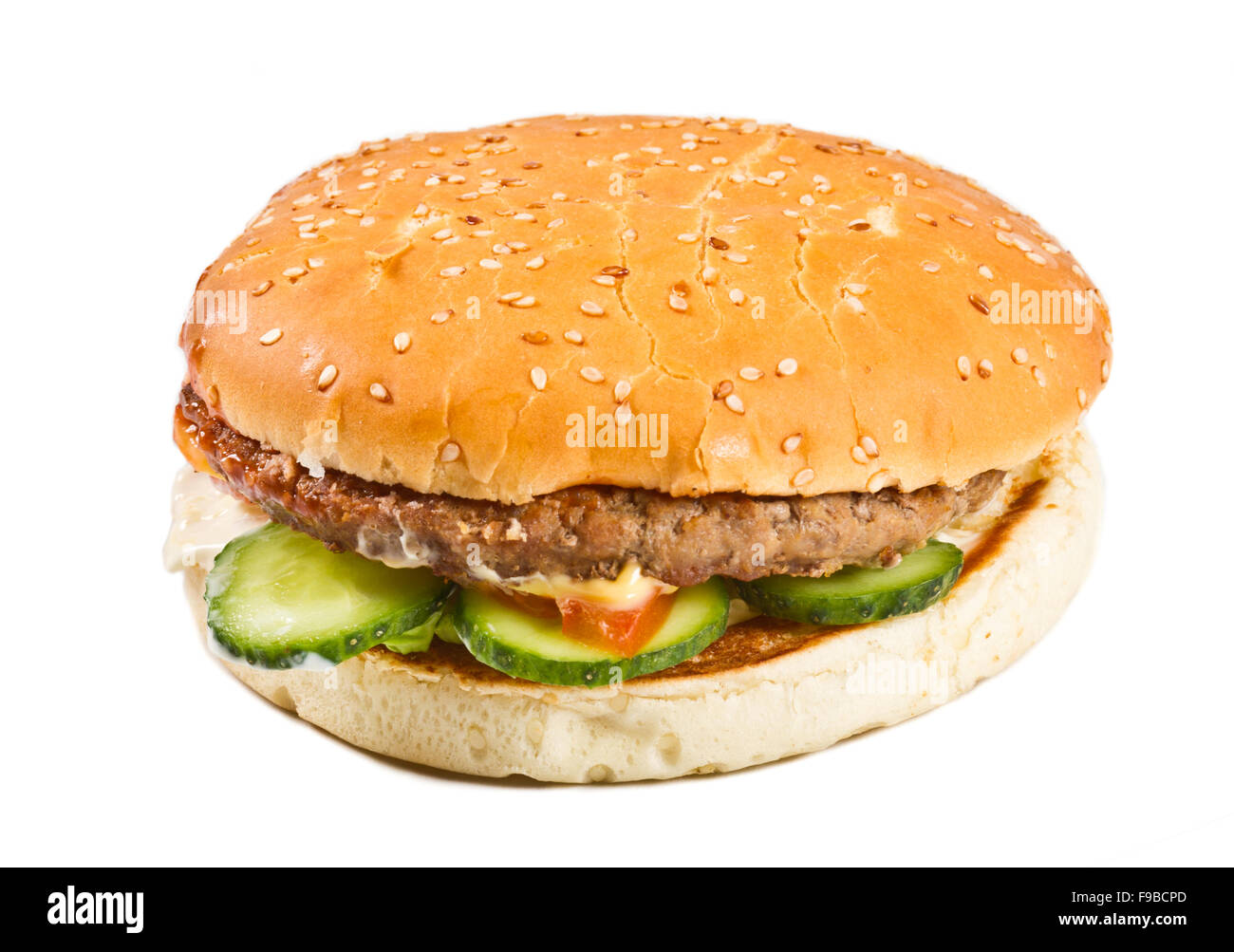 hamburger isolated on white Stock Photo - Alamy