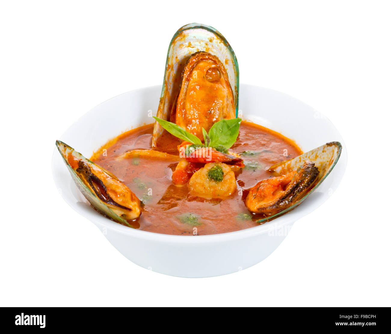 Delicious mediterranean seafood soup Stock Photo - Alamy