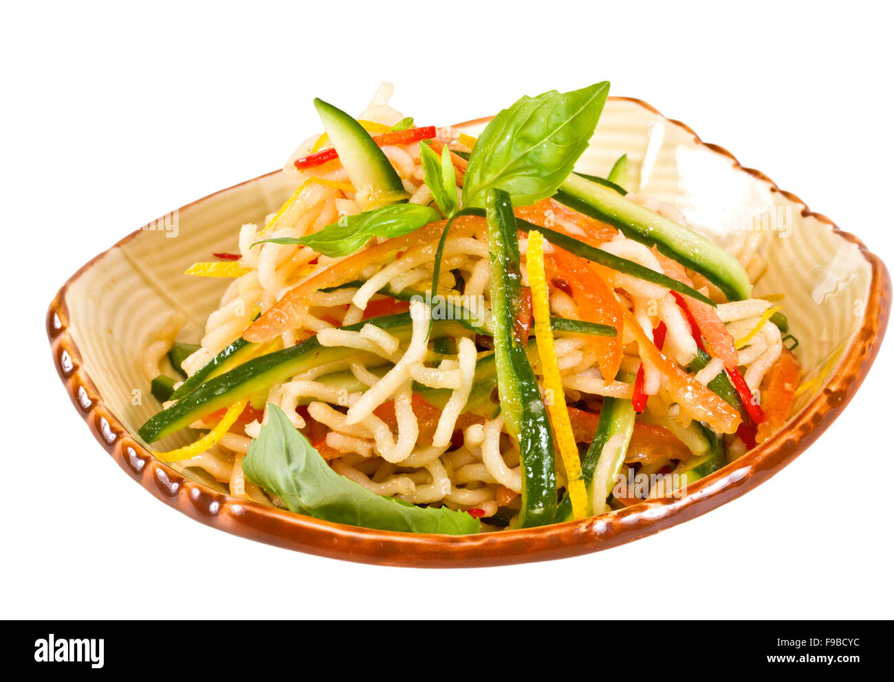 Japan salad with noodles and vegetables Stock Photo - Alamy