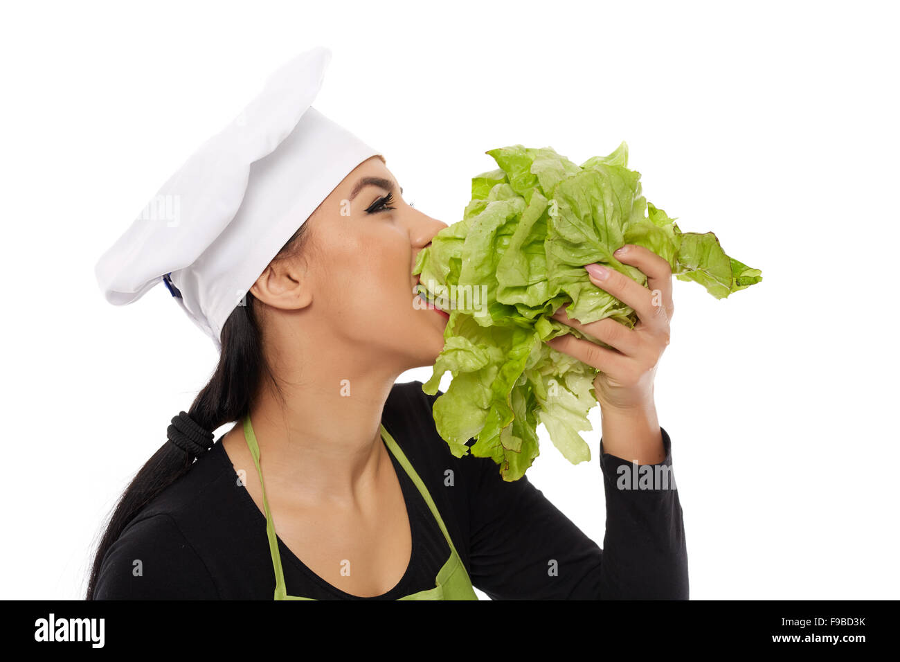Woman eating lettuce mouth hi-res stock photography and images - Alamy