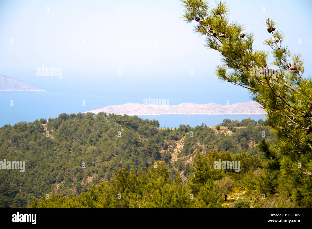 High mountain and Rocks in Greece Rhodes Stock Photo - Alamy