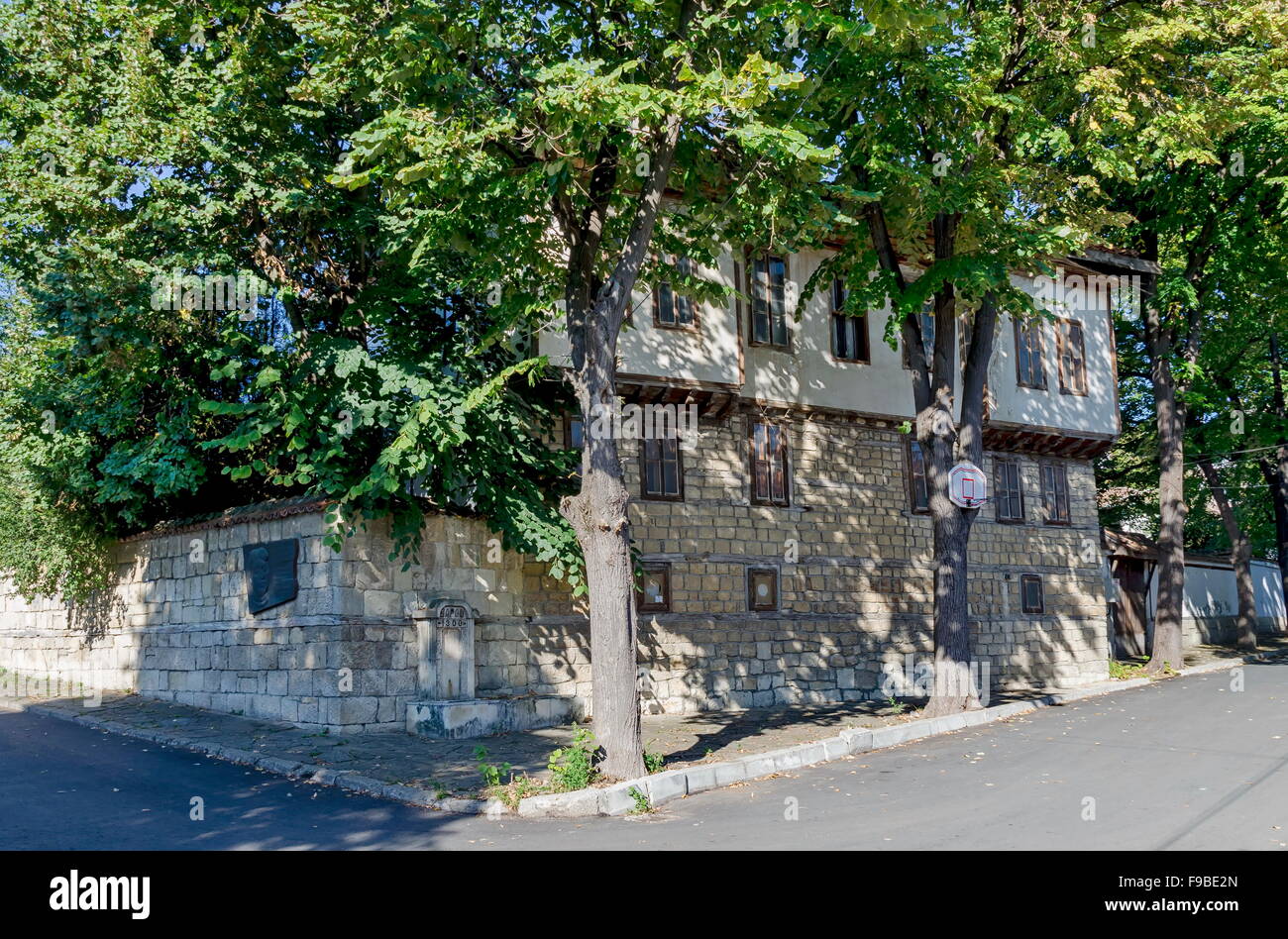 Razgrad town, street and house. Old house in revival quarter Varosha ...