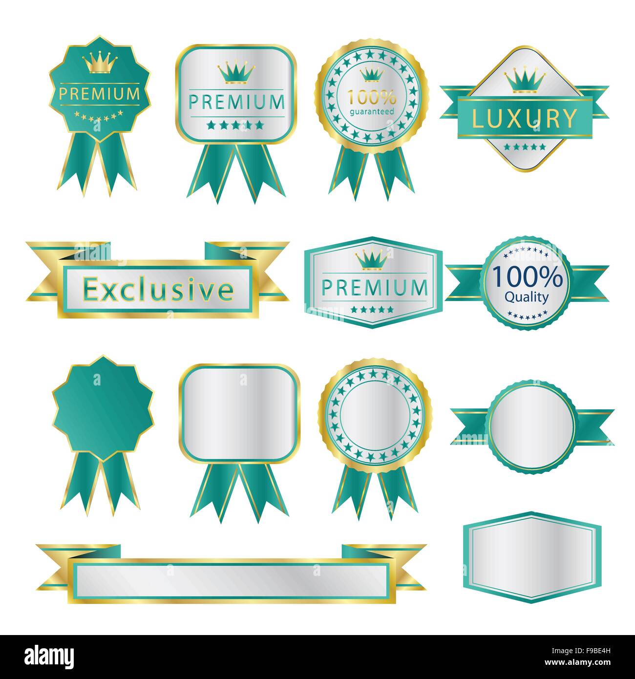 Blank Premium label and budges luxury green and silver Stock Vector ...