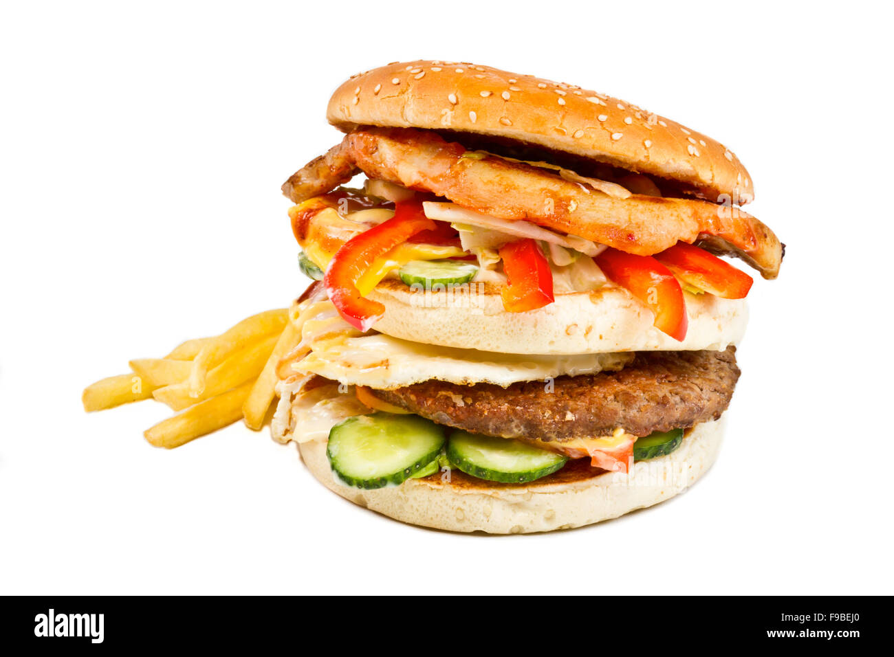 hamburger isolated on white Stock Photo - Alamy