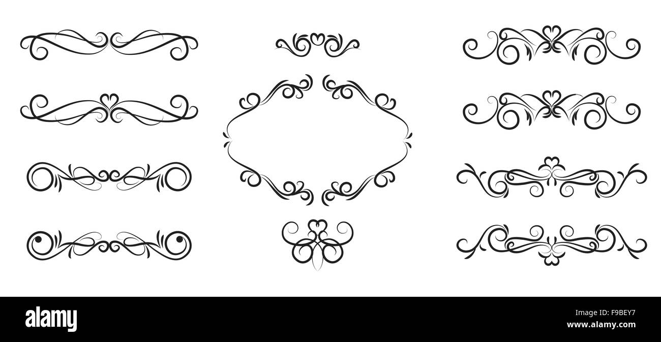 Calligraphic design element Cut Out Stock Images & Pictures - Alamy