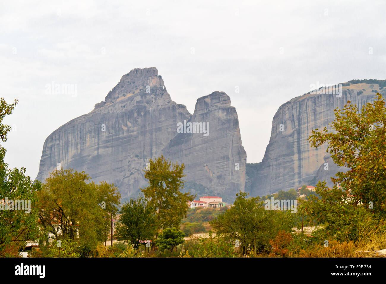Meteora cliffs and monasteries Stock Photo - Alamy