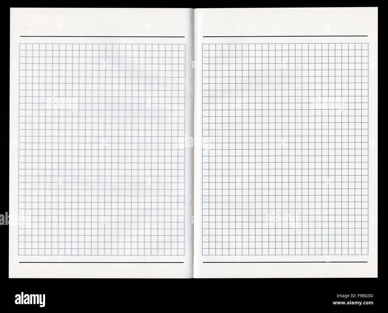 Blank notebook double-page spread on a black background Stock Photo - Alamy