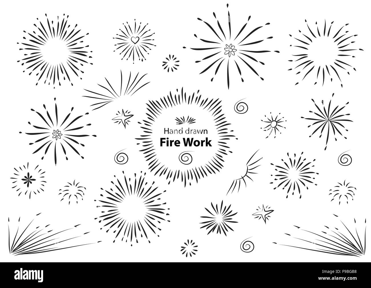 Hand drawn fire Stock Vector Images - Alamy