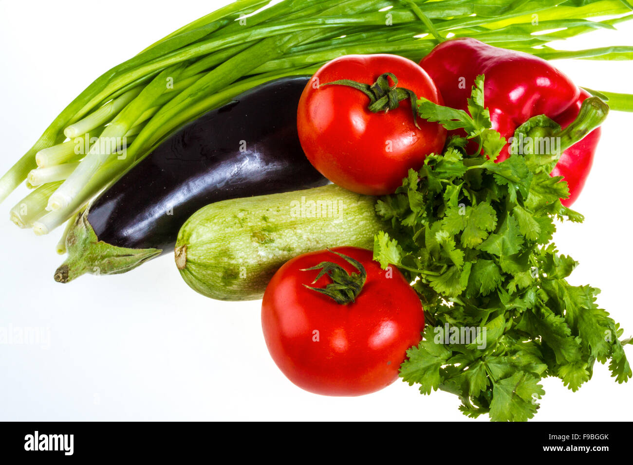 fresh vegetable with leaves isolated on white background Stock Photo ...