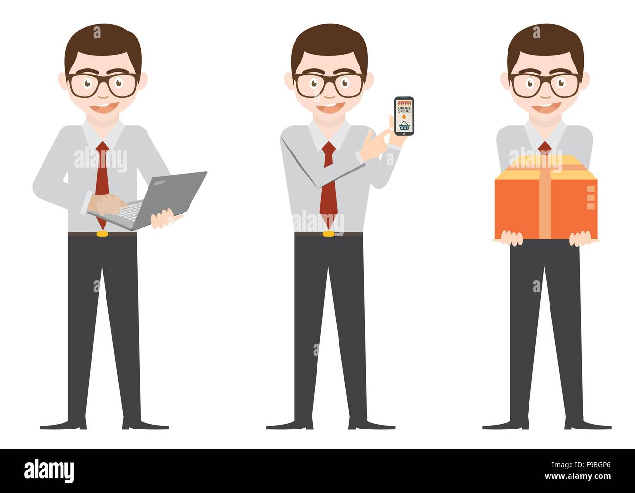 Business man hold box Stock Vector Images - Alamy